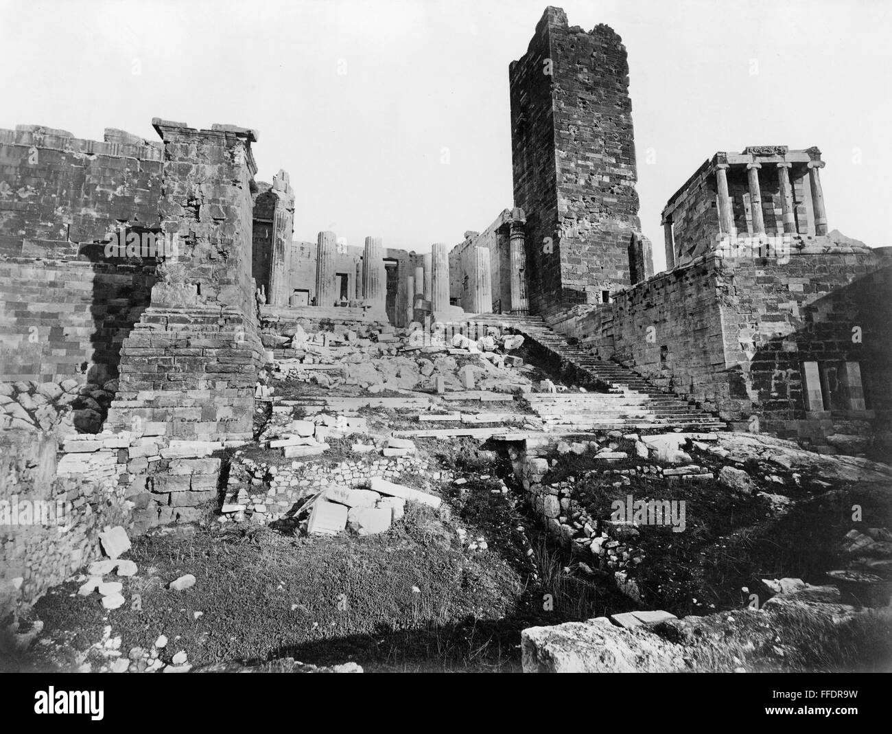 ATHENS: ACROPOLIS. /nThe Propylaeum and the Temple of Athena Nike at ...