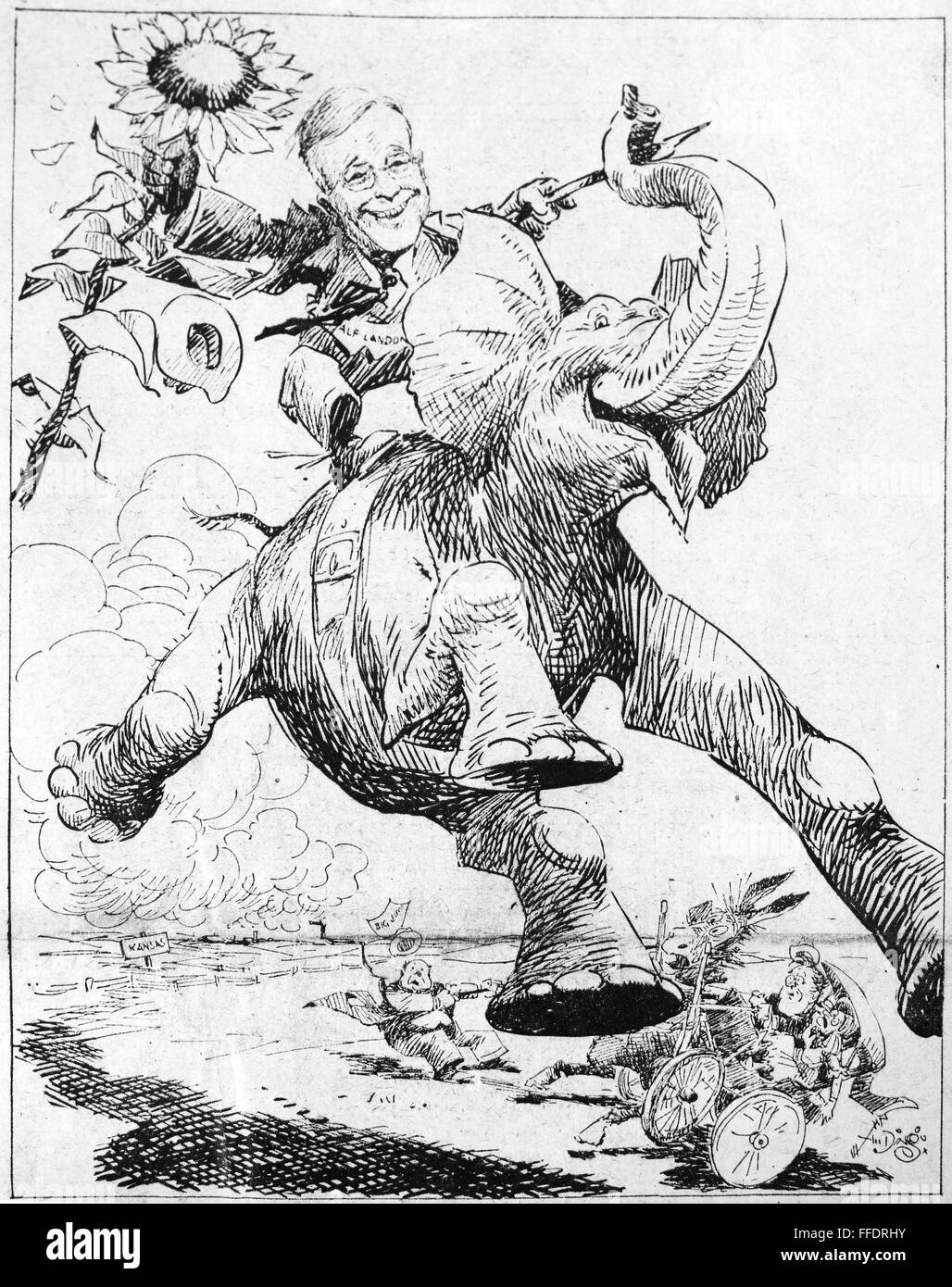 ALFRED MOSSMAN LANDON/n(1887-1987). American businessman and politician ...