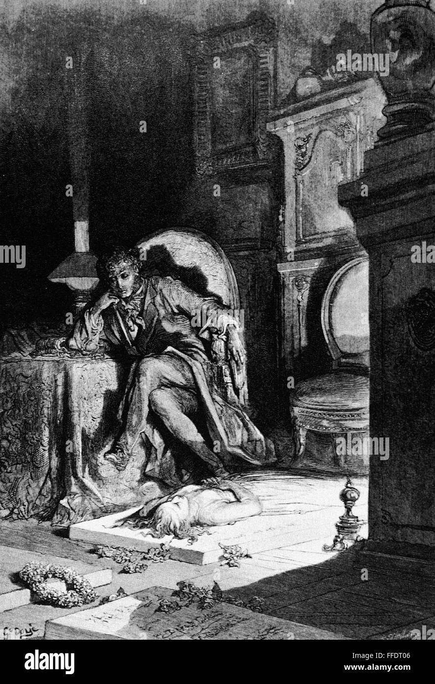 DOR╔: THE RAVEN, 1882. /n'Then, upon the velvet sinking, I betook ...