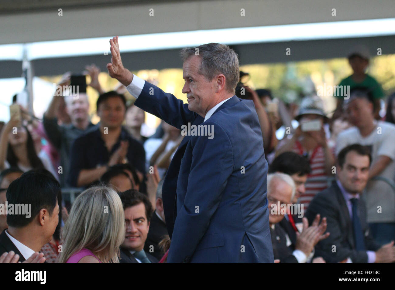 Sydney, Australia. 12 February 2016. Pictured: Bill Shorten stands up ...