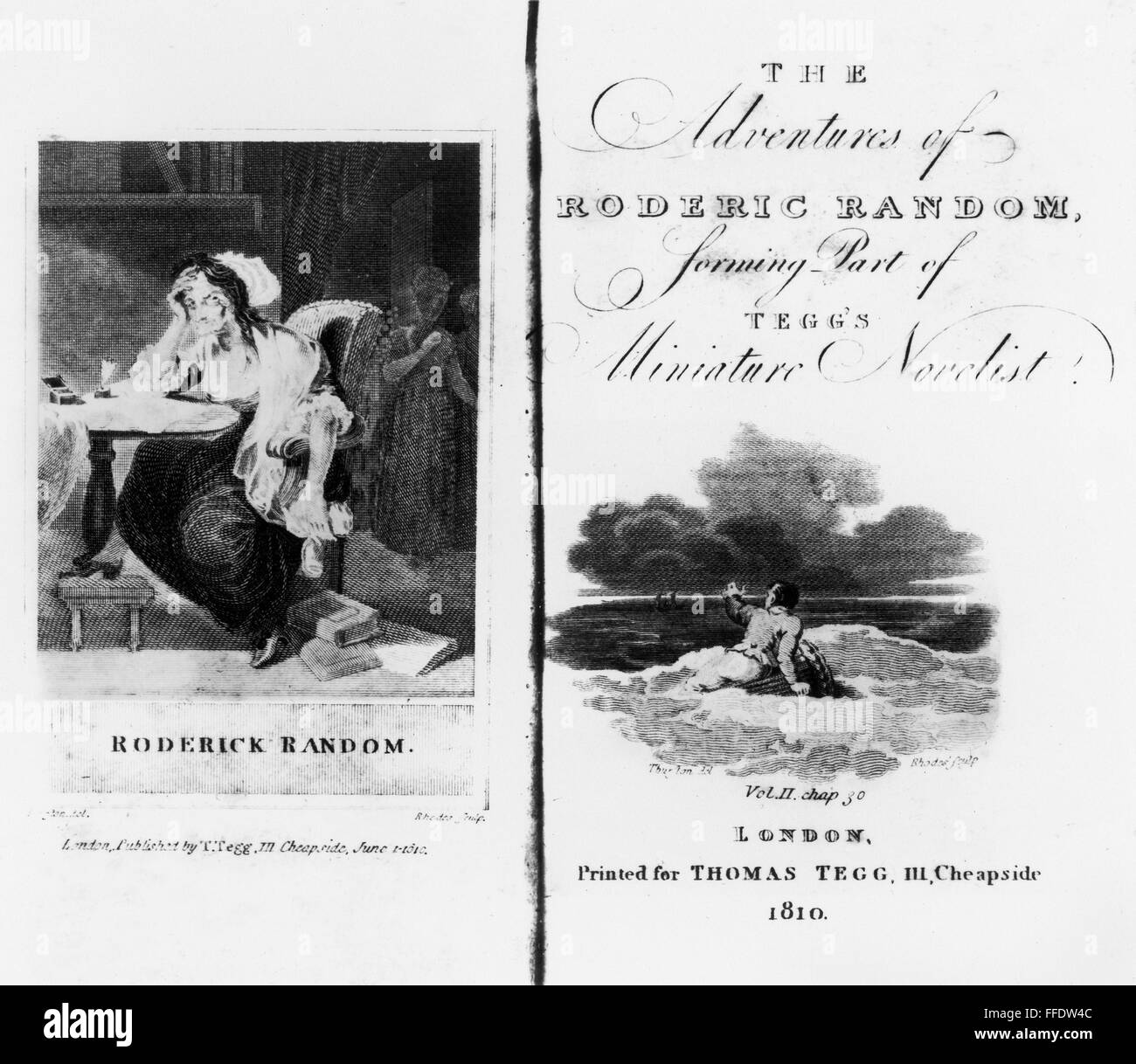 SMOLLETT: RODERICK RANDOM. /nTitle page to an 1810 edition of 'The ...