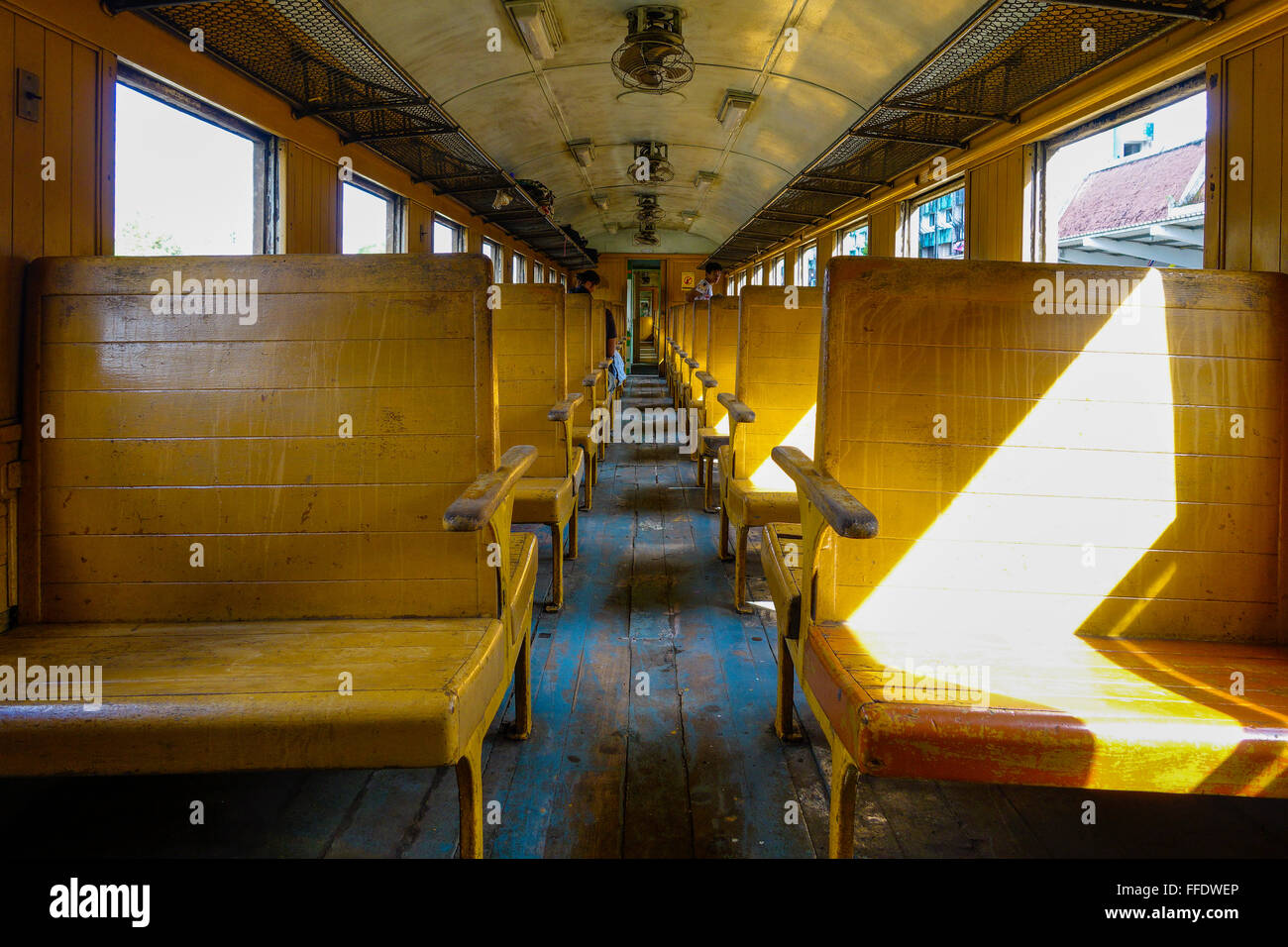 Wooden train interior vintage hi-res stock photography and images - Alamy