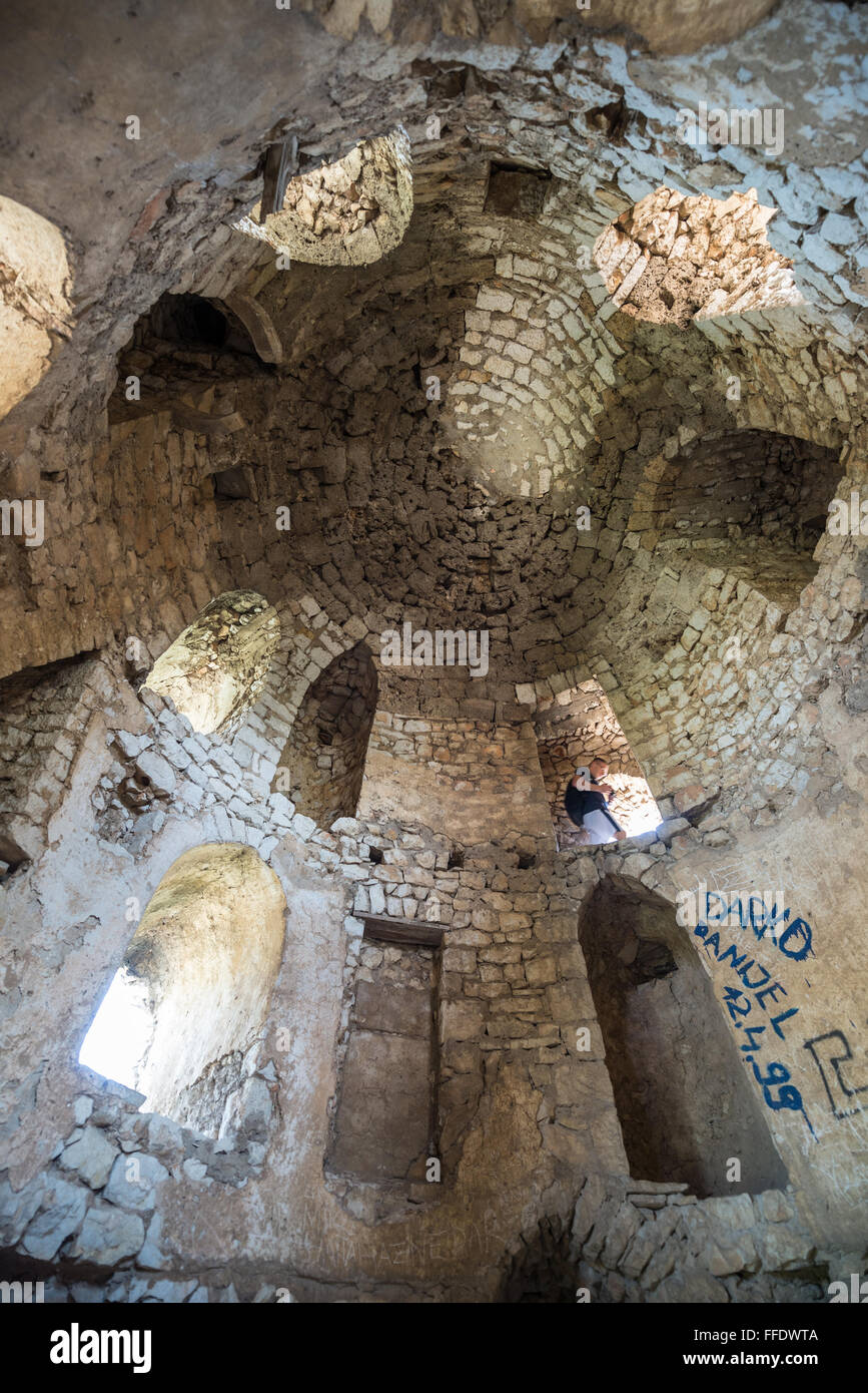 Inside the tower of medieval citadel built by King Tvrtko I of Bosnia ...