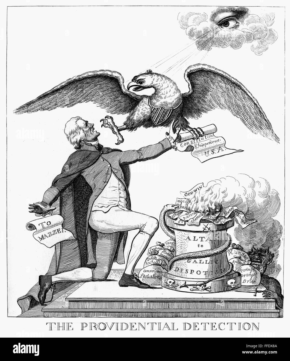 JEFFERSON: CARTOON, 1800. /n'The Providential Detection.' American ...