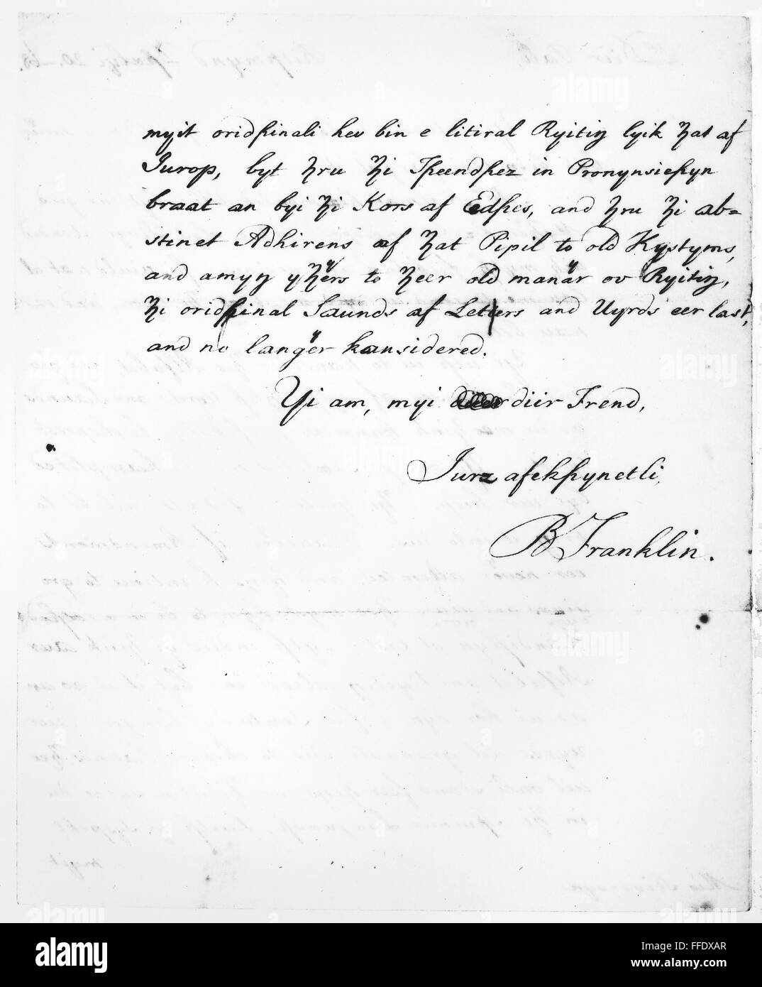 FRANKLIN: LETTER, 1768. /n2nd page of a letter from Benjamin Franklin ...