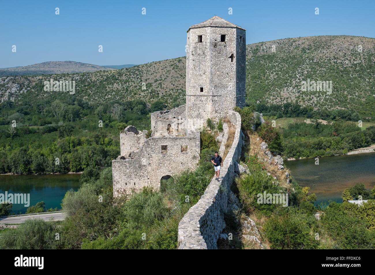 medieval citadel built by King Tvrtko I of Bosnia in 1383 in Pocitelj ...