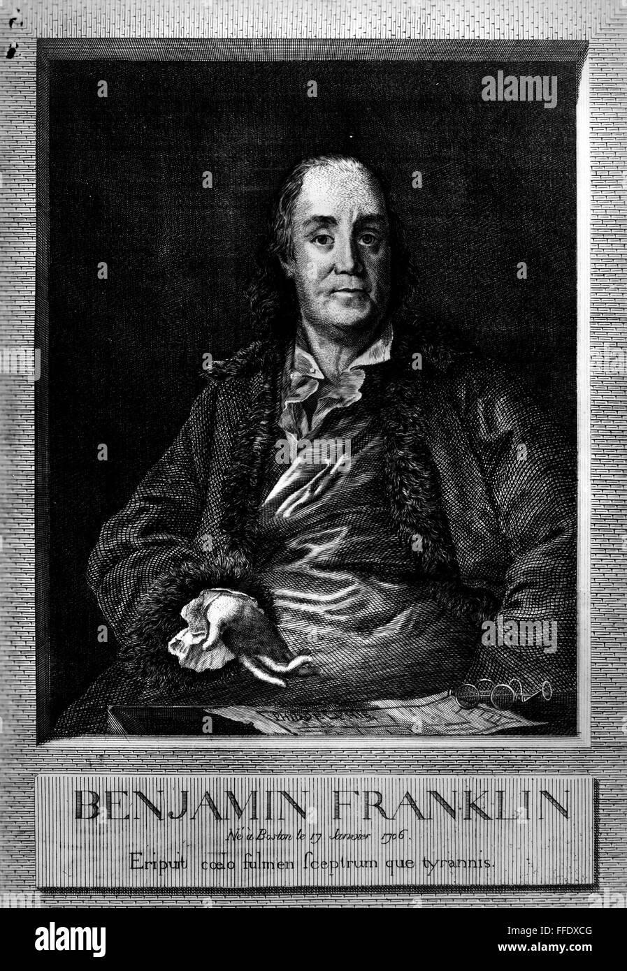 BENJAMIN FRANKLIN (1706-1790). /nAmerican printer, publisher, scientist ...