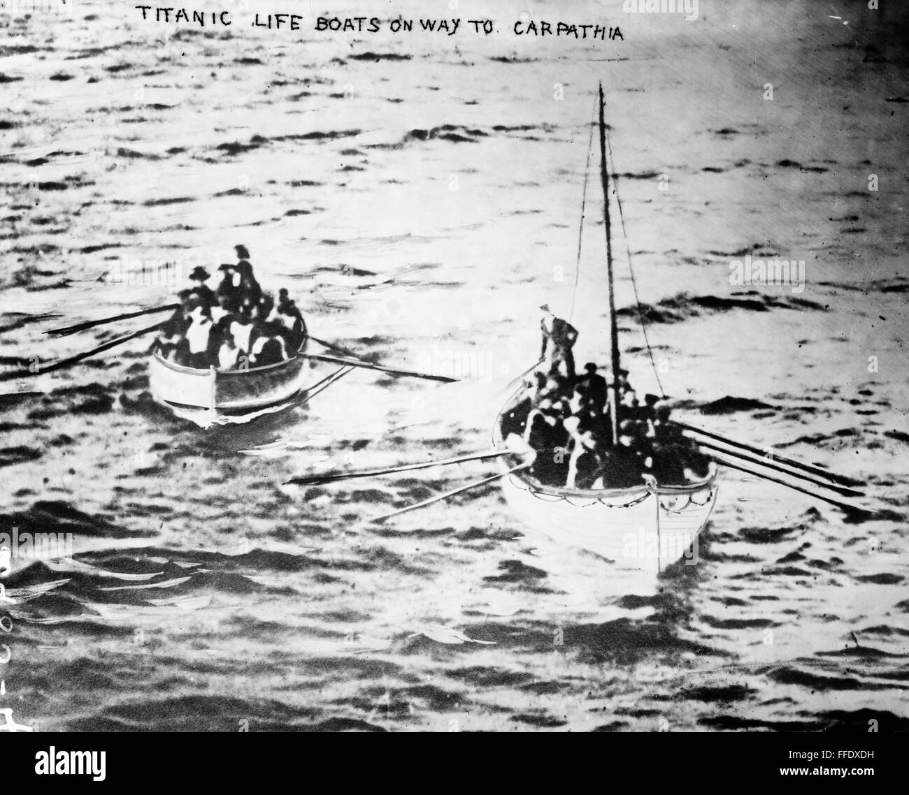 TITANIC: LIFEBOATS, 1912. /nLifeboats from the sunken RMS 'Titanic' on ...