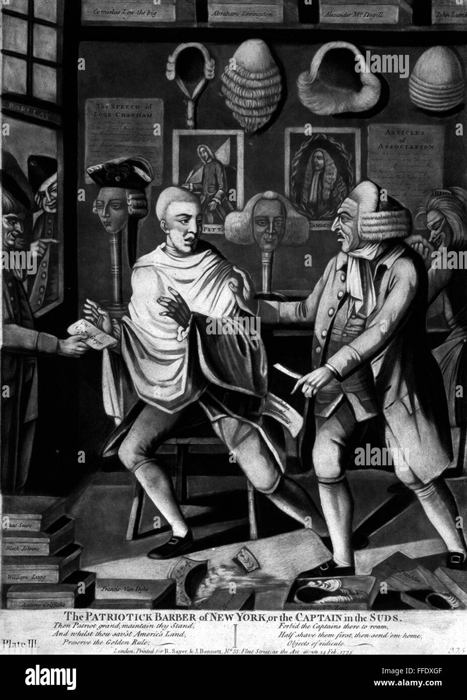 NEW YORK: BARBER, c1775. /n'The patriotick barber of New York, or the ...