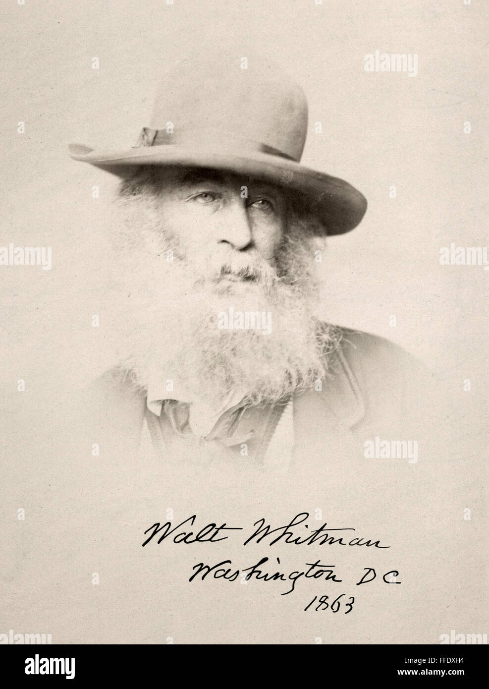 WALT WHITMAN (1819-1892). /nAmerican poet. Photographed in 1863 ...