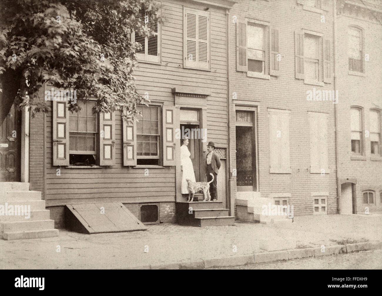 WALT WHITMAN (1819-1892). /nAmerican poet. Whitman's house at 328 ...