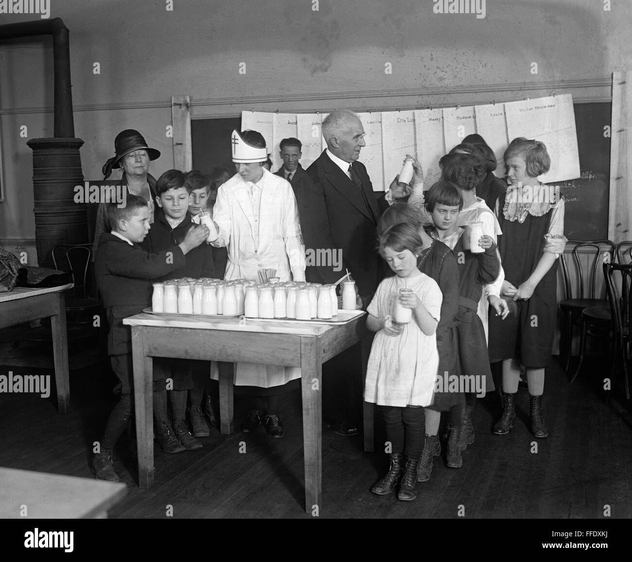 TUBERCULOSIS CLASS, 1924. /nNutrition class for tuberculosis patients ...