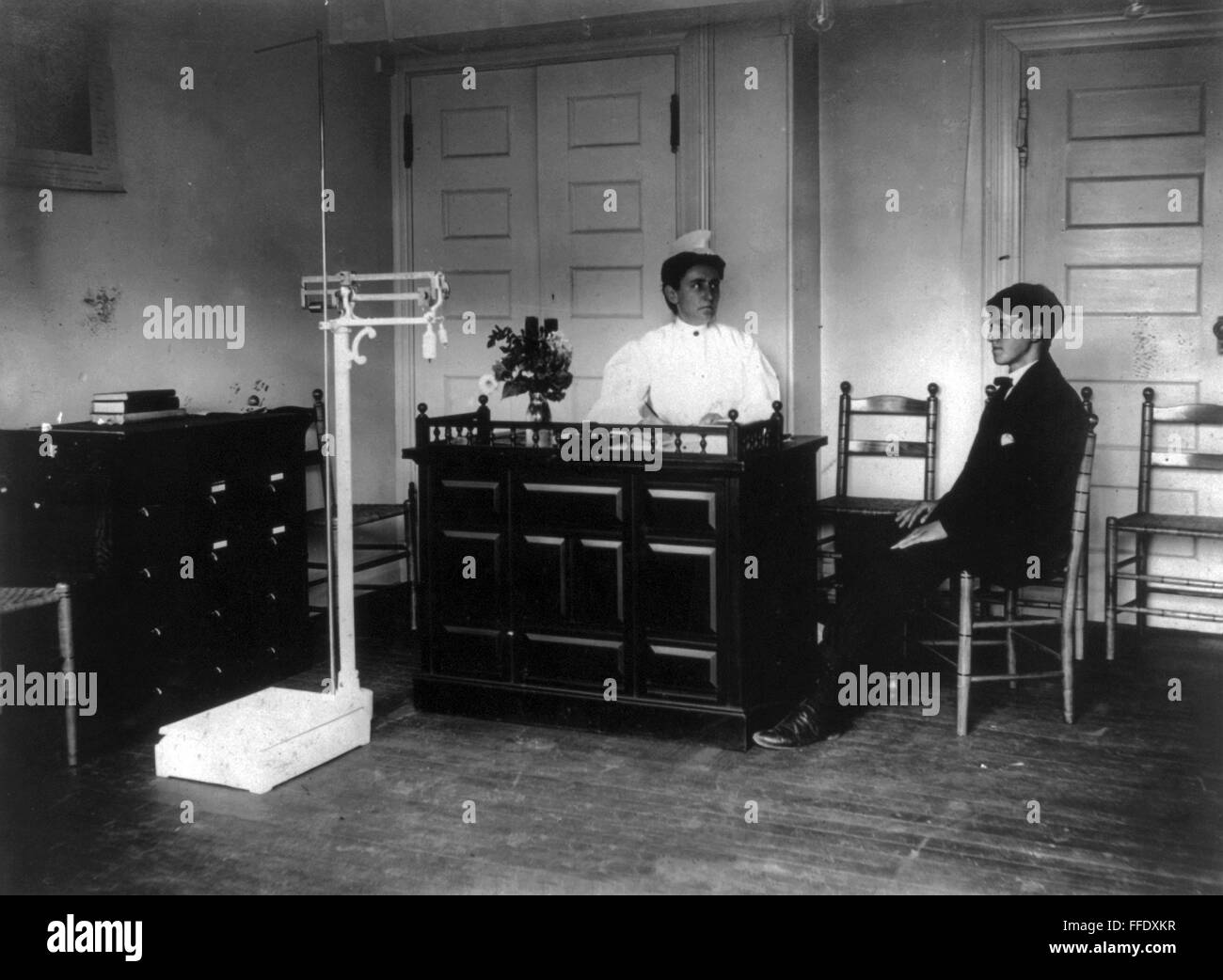 TUBERCULOSIS CLINIC, c1908. /nReception room of a tuberculosis clinic ...