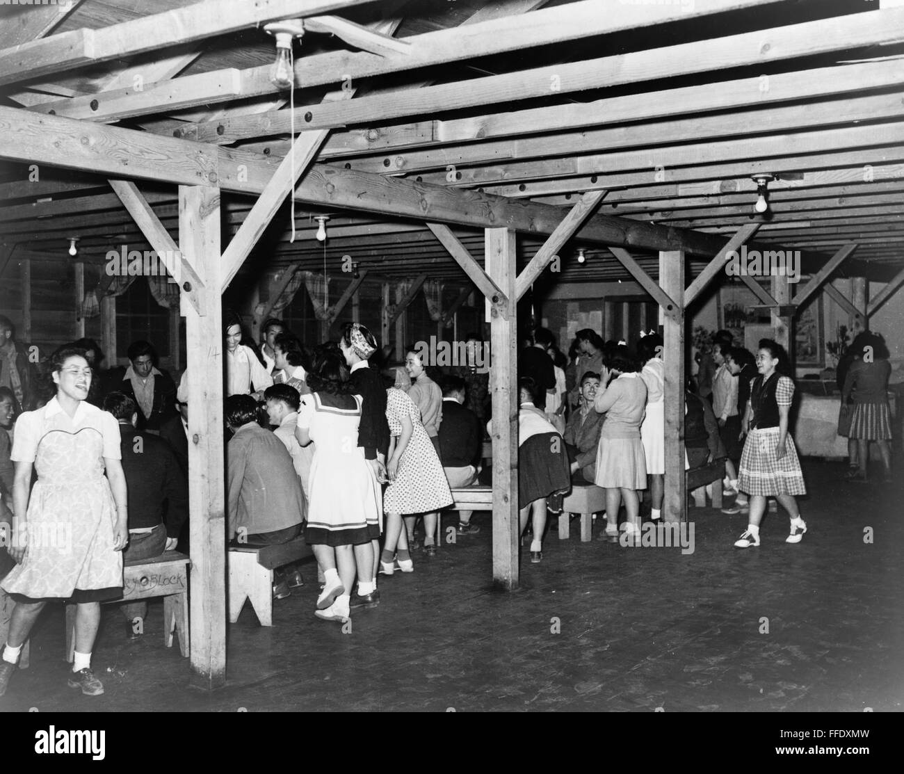 JAPANESE INTERNMENT, 1943. /nSocial gathering at a Japanese internment ...
