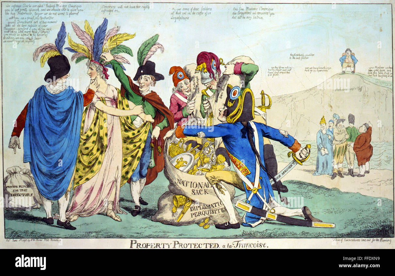 CARTOON: FRENCH WAR, 1798. /n'Property Protected a la Francoise ...