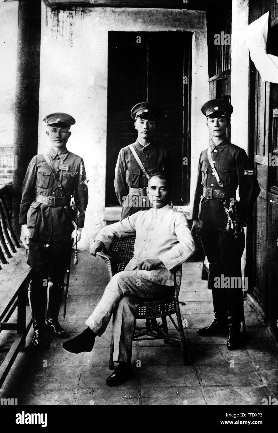 SUN YAT-SEN (1866-1925)./nChinese political leader. Sun (seated), with ...