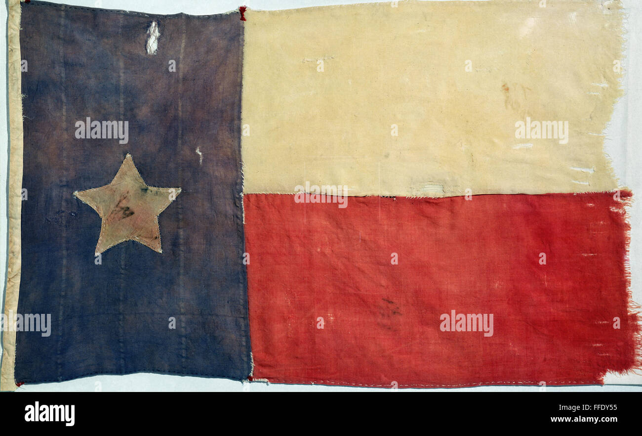 TEXAS FLAG, 1842./nTexas flag seized from Texan prisoners during a ...
