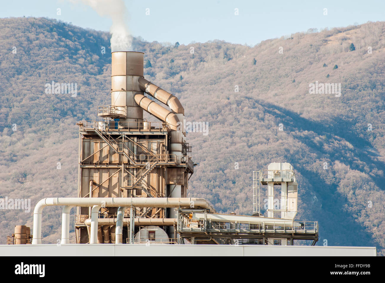 Smokestack of a factory. Fume filter system Stock Photo - Alamy