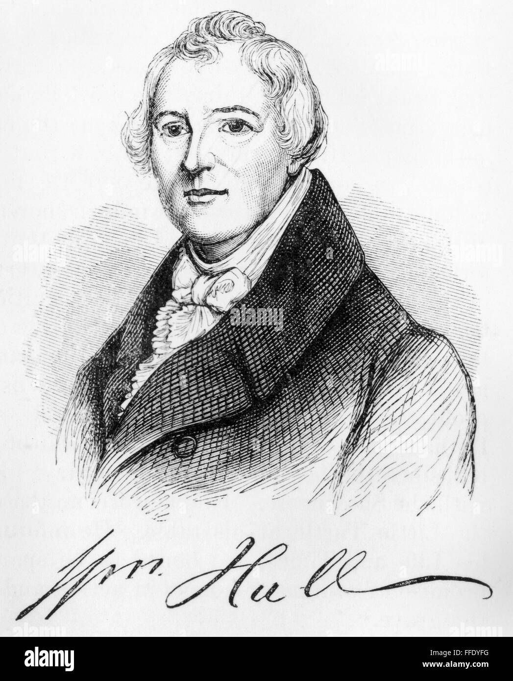 WILLIAM HULL (1753-1825). /nAmerican army officer. Wood engraving, 19th ...