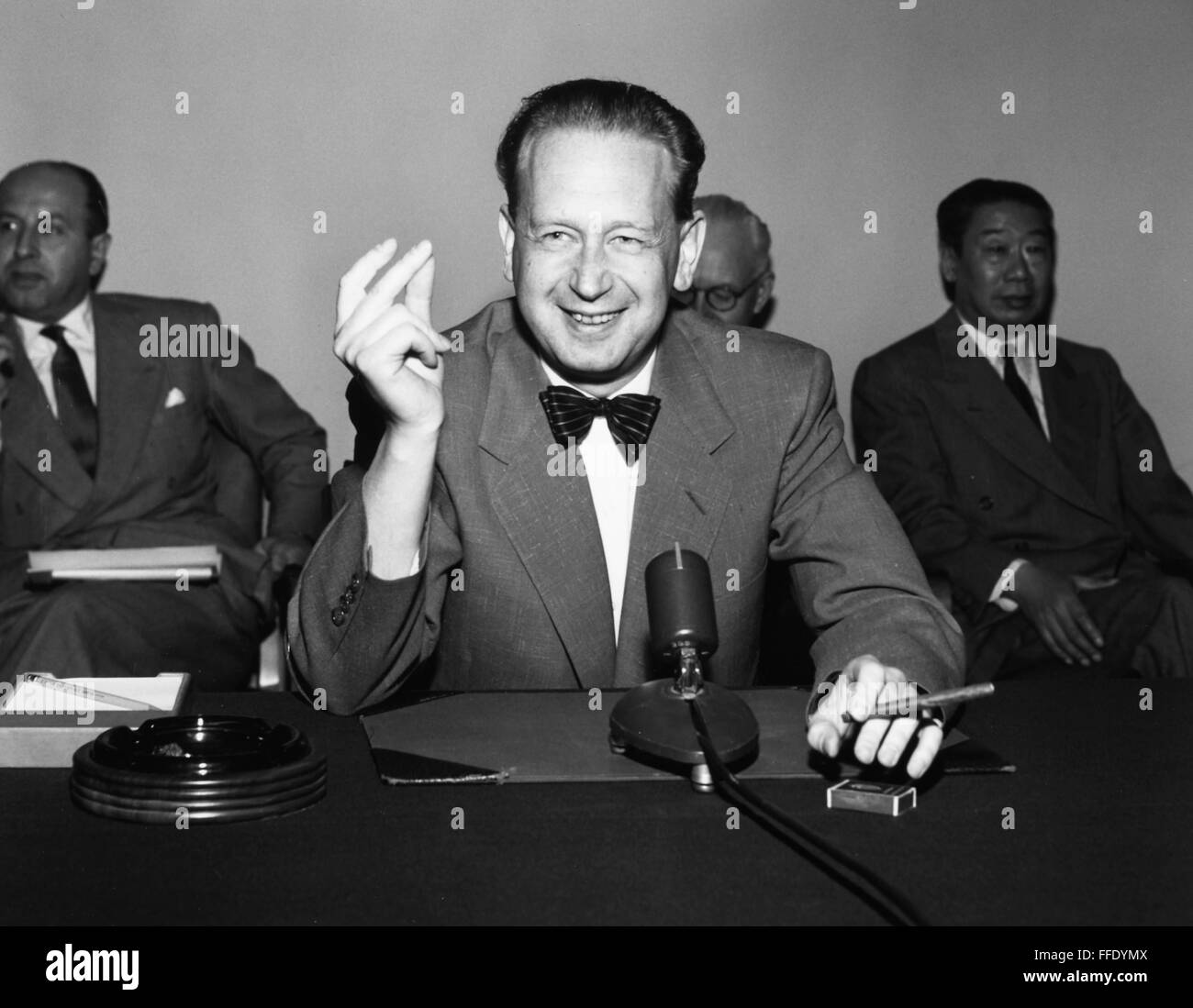 DAG HAMMARSKJOLD /n(1905-1961). Swedish political economist and ...