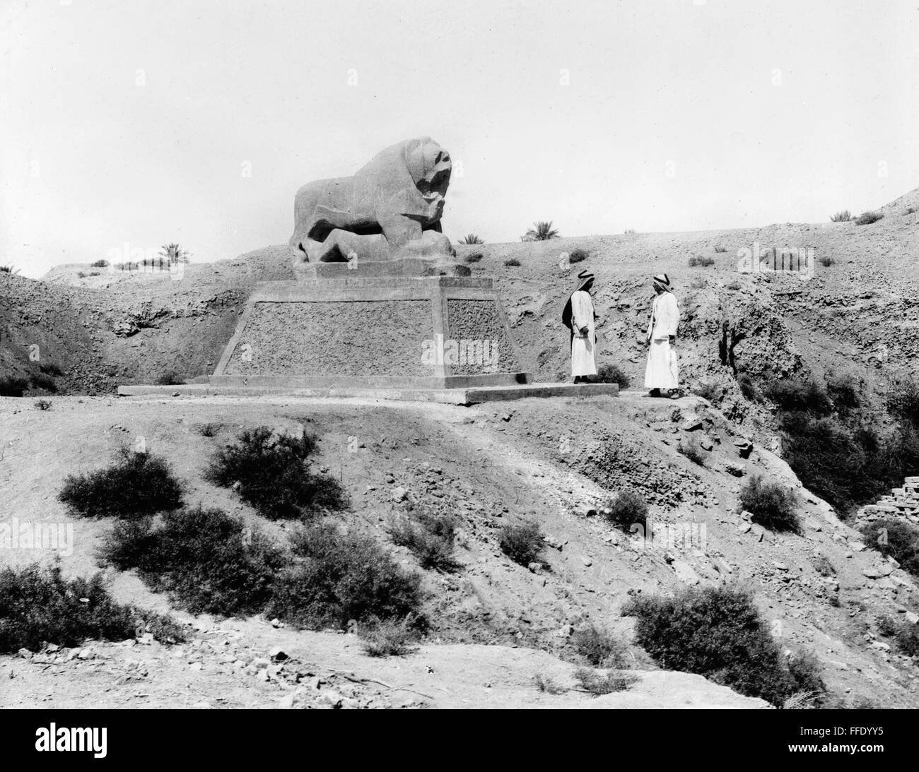 BABYLON: BASALT LION. /nBasalt statue of a lion marking the location of ...