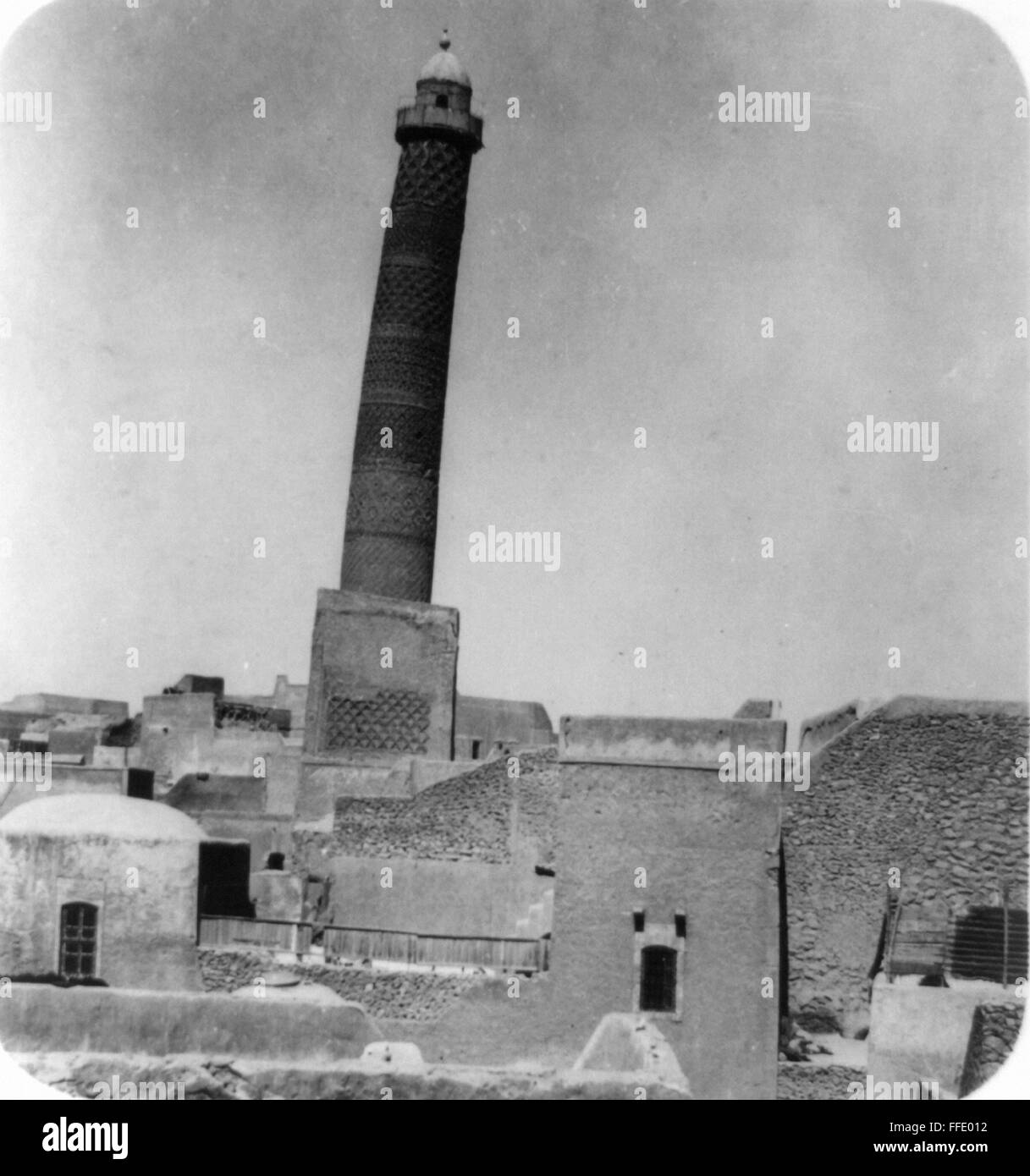 IRAQ: LEANING TOWER. /nLeaning minaret tower photographed at Mosul ...