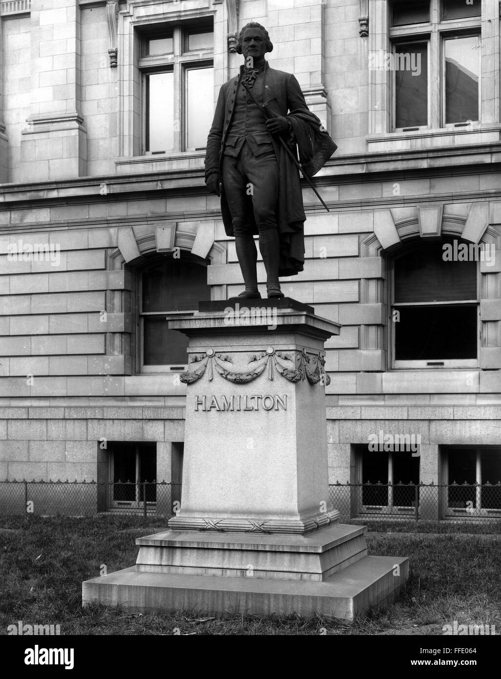 ALEXANDER HAMILTON /n(1755-1804). American lawyer and statesman. Statue ...
