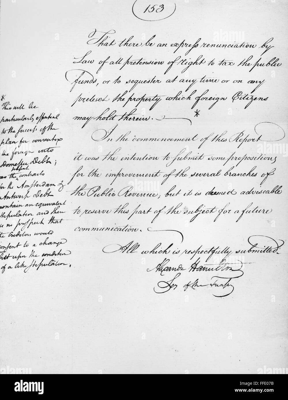 HAMILTON: REPORT, 1795. /nAlexander Hamilton's draft of his last major ...