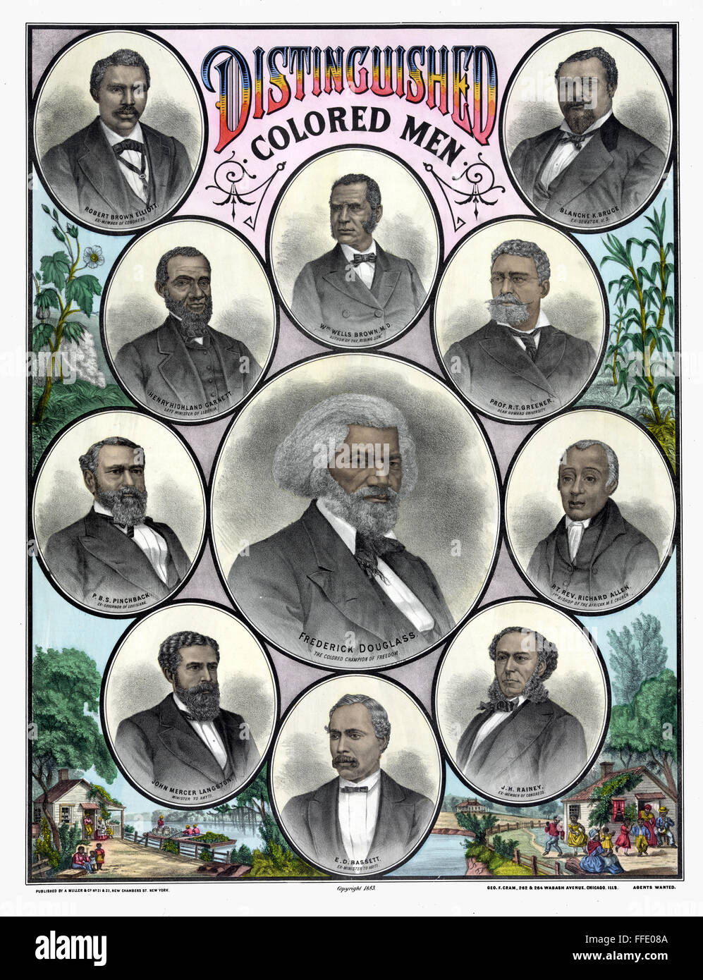 AFRICAN AMERICANS, c1883. /n'Distinguished Colored Men.' Portraits of ...