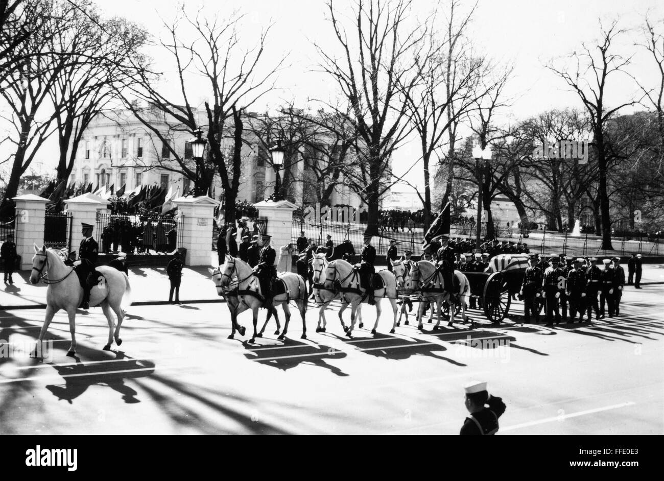 KENNEDY FUNERAL, 1963. /nHorse drawn funeral procession for President ...