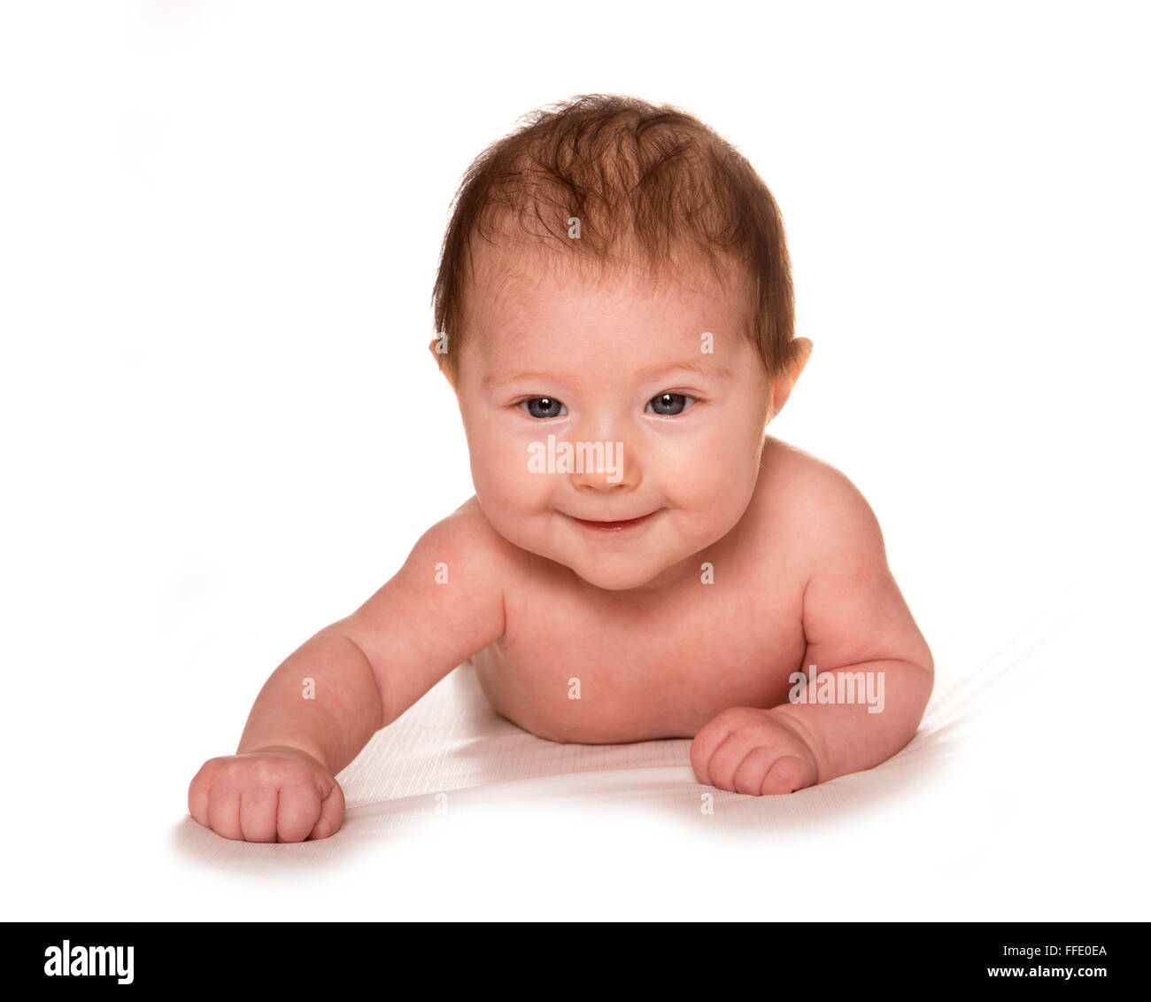 3 Month old baby smiling cutout Stock Photo - Alamy
