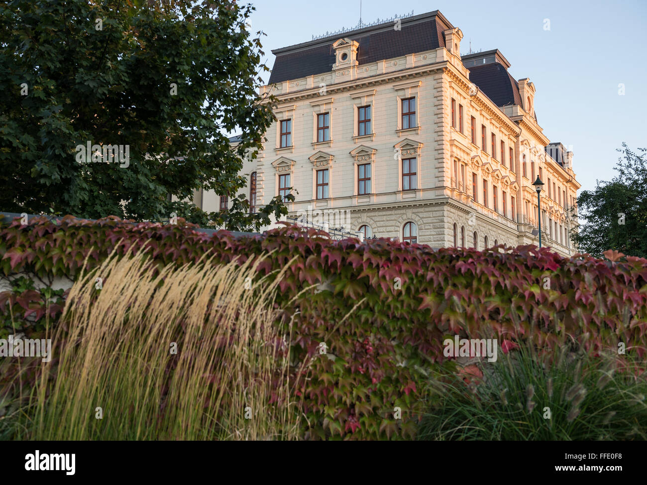 Building of District Court of Pilsen city (Plzen), Bohemia region in ...