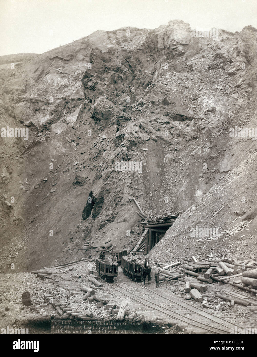 HOMESTAKE GOLD MINE, 1888. /nOpen cut in the Homestake gold mine near ...