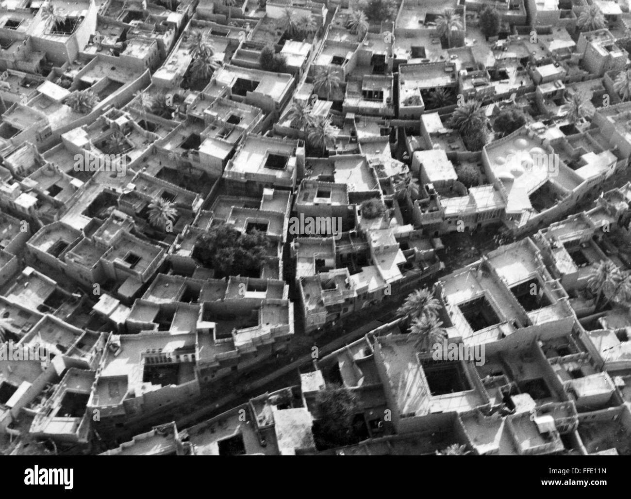 IRAQ: BAGHDAD. /nAerial view of a residential neighborhood in Baghdad ...