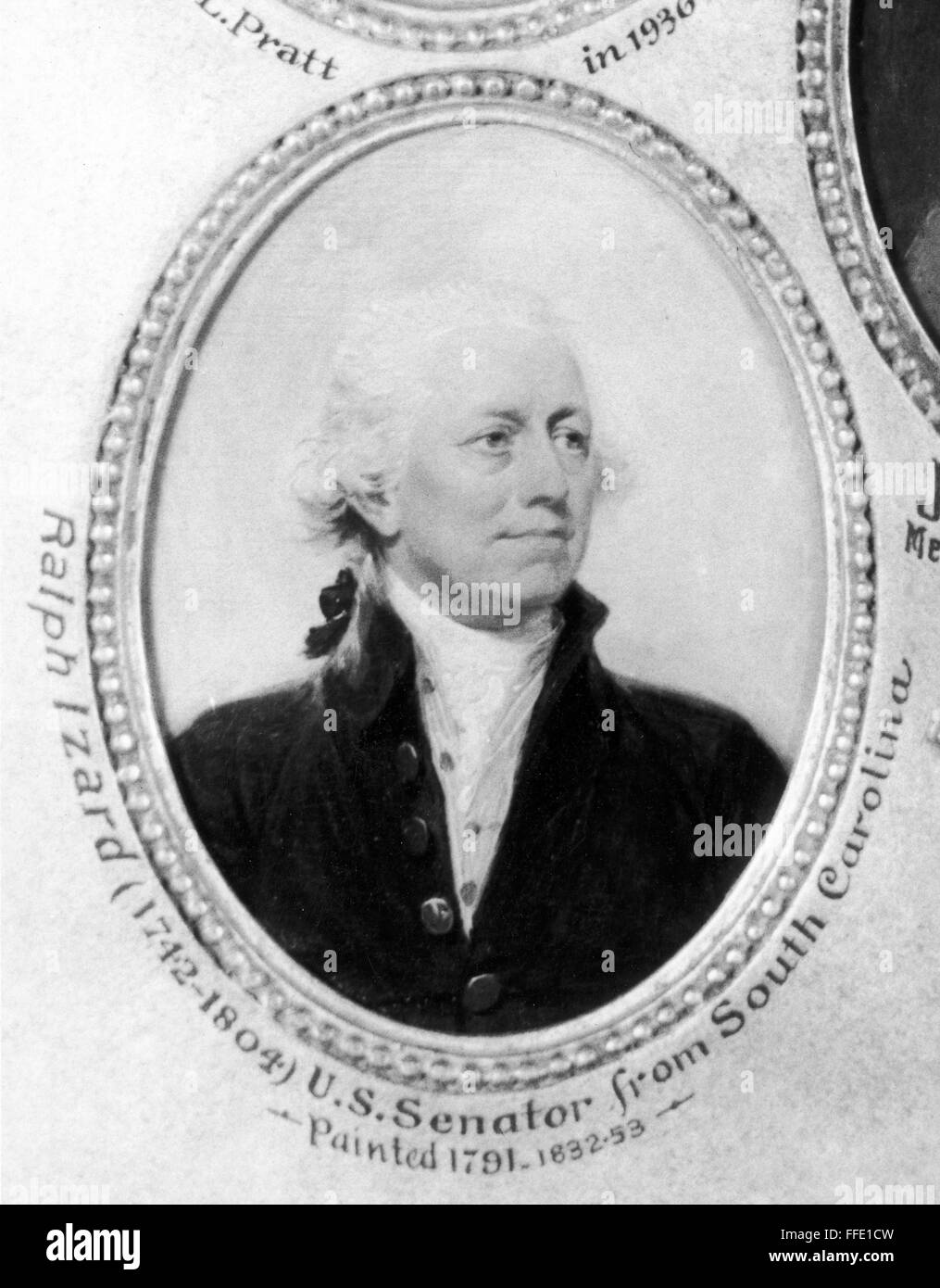 RALPH IZARD (1741-1804). /nAmerican senator and statesman. Oil on panel ...