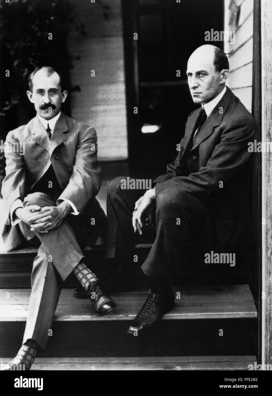WRIGHT BROTHERS./nOrville (left) (1871-1948) and Wilbur Wright (1867-1912). American pioneers in ...