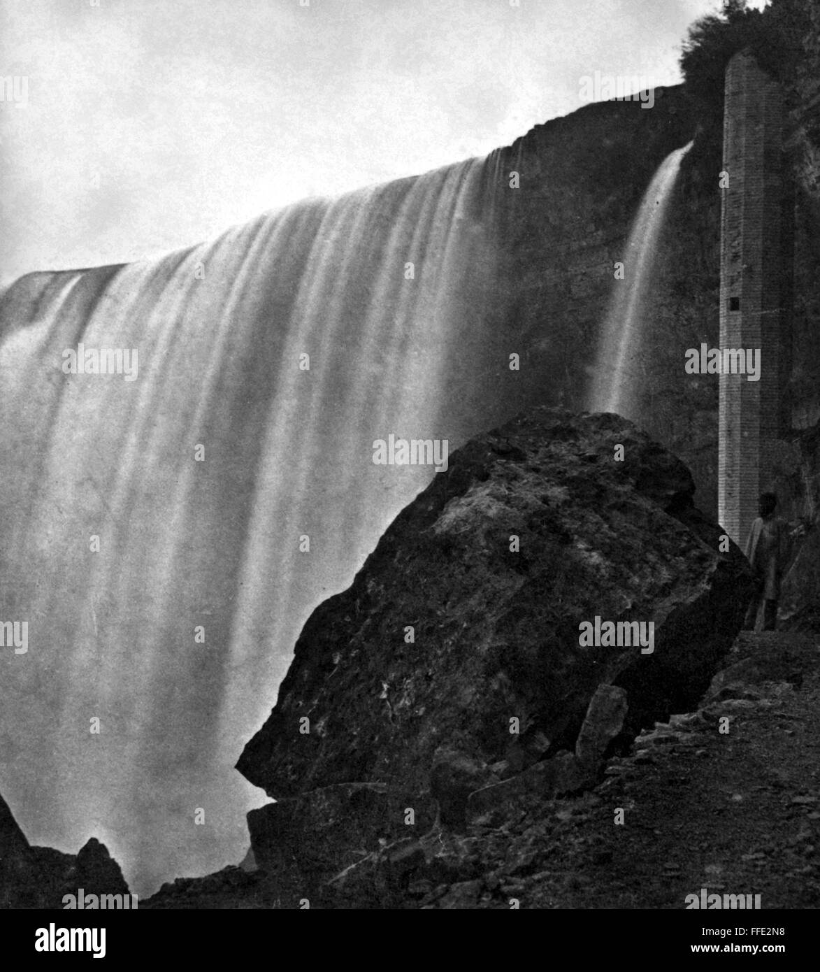 TABLE ROCK, c1870./nA piece of Table Rock that has fallen off, with ...