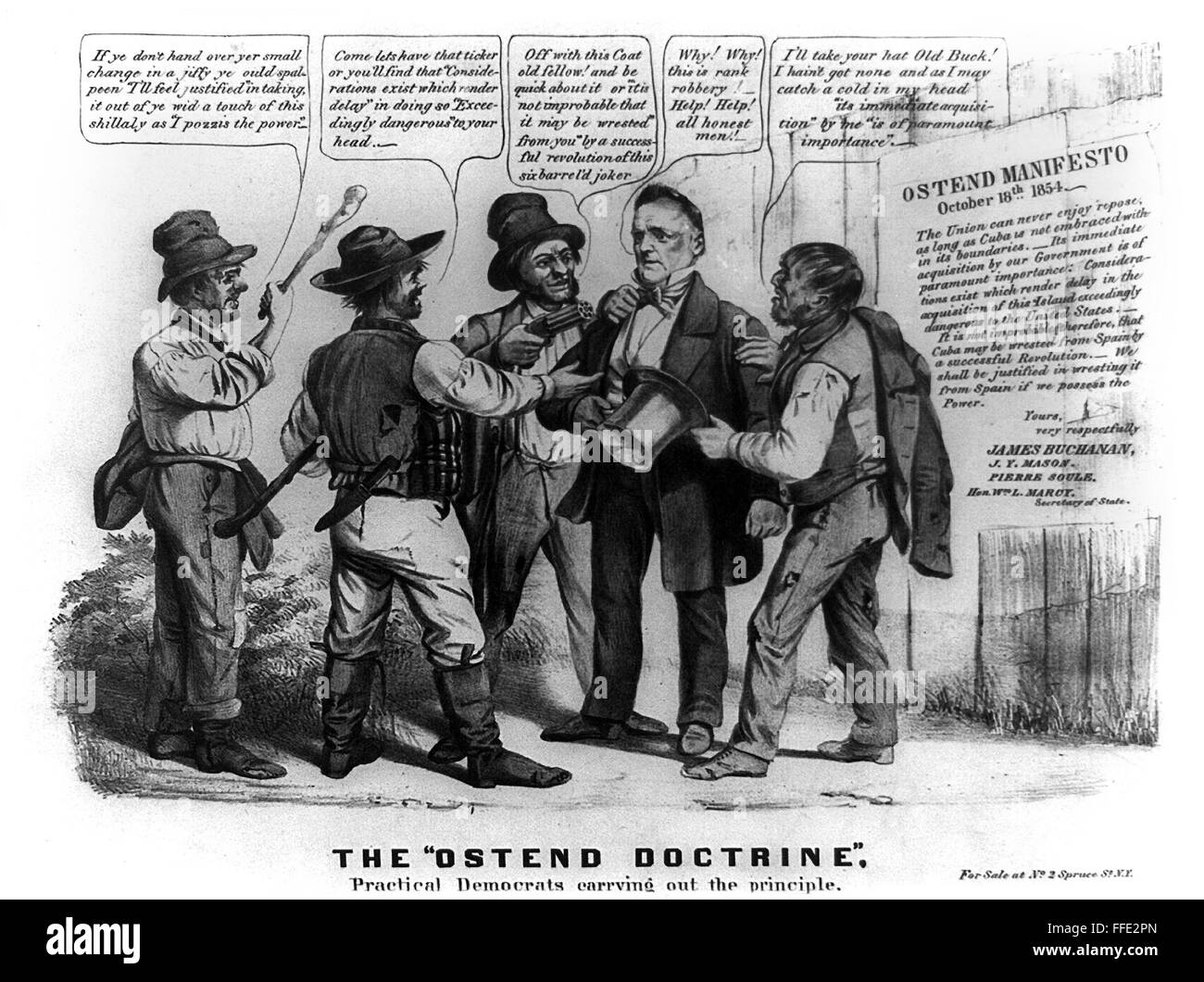 OSTEND MANIFESTO, 1854. /nAmerican cartoon, 1856, singling out James ...