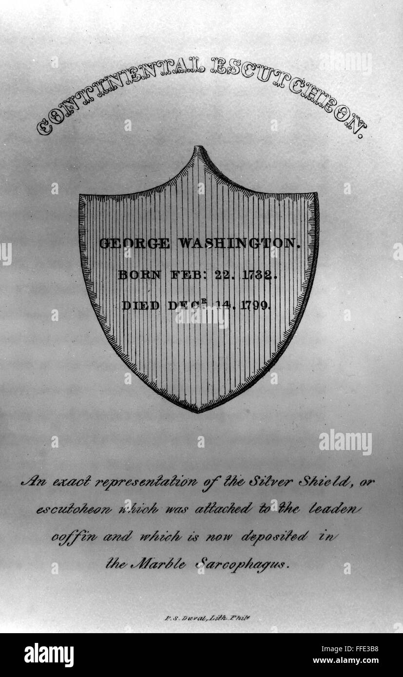 WASHINGTON: CASKET EMBLEM./nPrinted representation of the silver shield ...