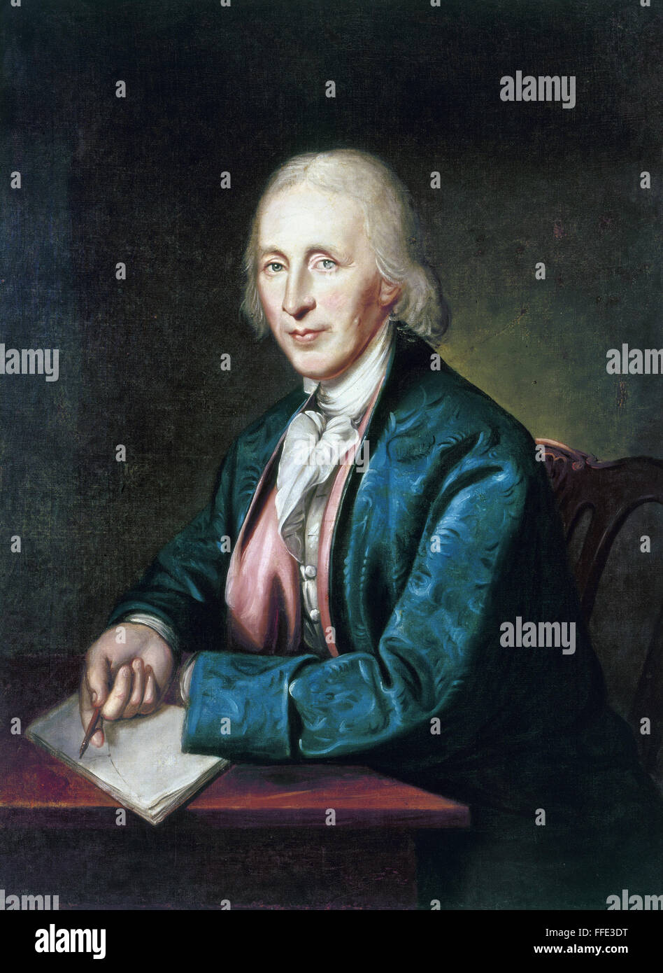 DAVID RITTENHOUSE /n(1732-1796). American astronomer. Oil on canvas by ...