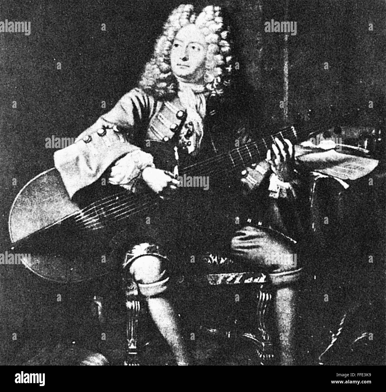 MARIN MARAIS (1656-1728). /nFrench composer, playing the basse de viol ...