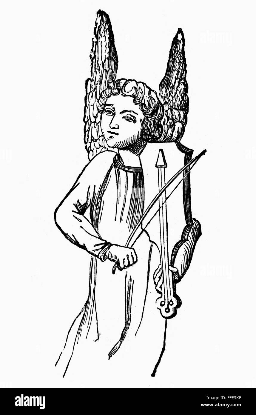ANGEL, 13th CENTURY. /nAn angel playing a three-stringed gigue ...
