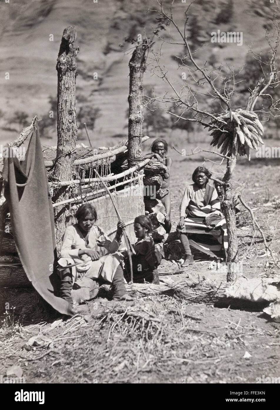 NEW MEXICO: NAVAJO, 1873. /nNavajo Native Americans engaged in various ...
