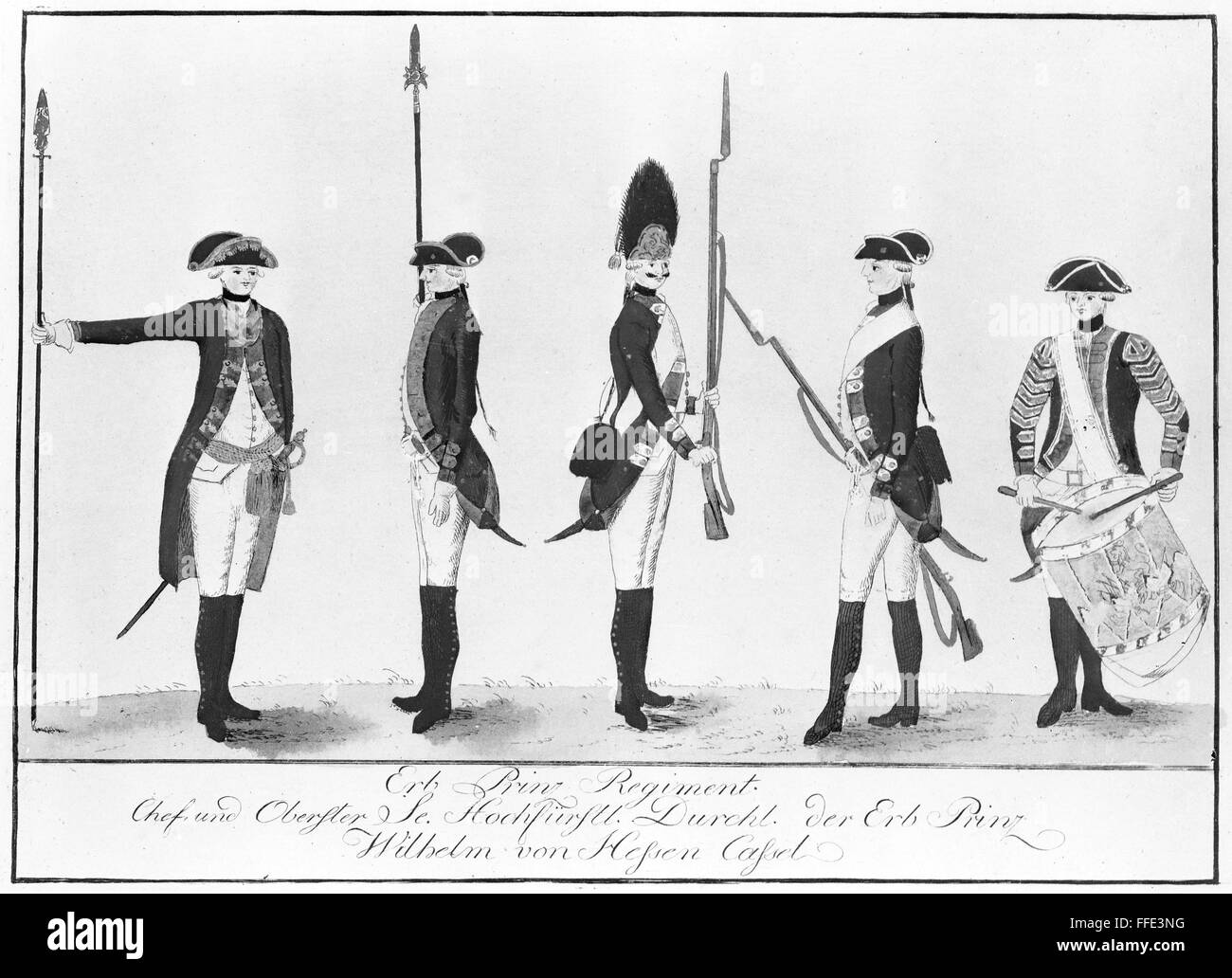 HESSIAN SOLDIERS. /nHessian soldiers of the Erb Prinz Regiment, who ...