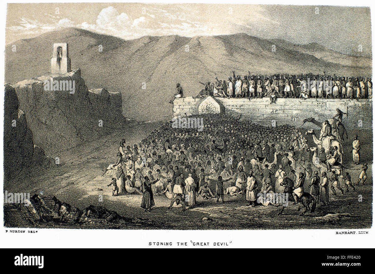 MECCA: HAJJ RITUAL. /n'Stoning the "Great Devil."' A Hajj ritual ...