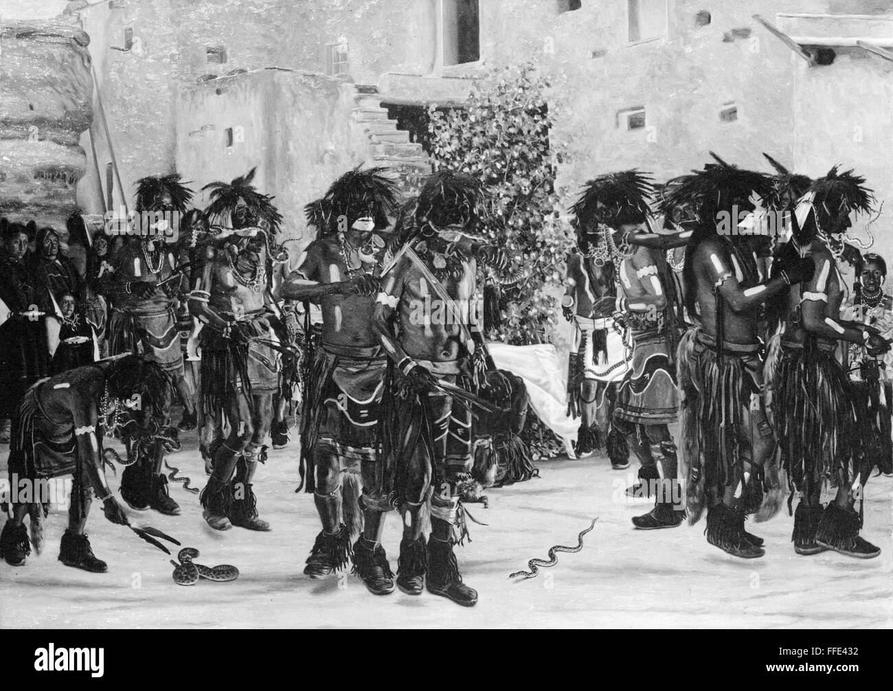 HOPI SNAKE DANCE, c1909. /nA Hopi snake dance ritual in Walpi, Arizona ...