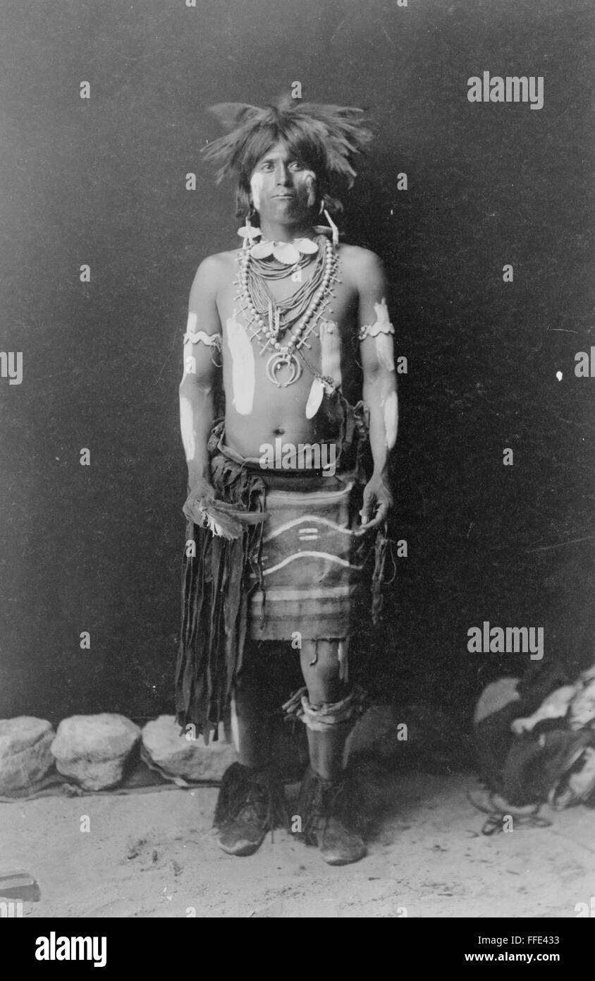 HOPI SNAKE DANCER, c1900. /nA Hopi snake dancer. Photograph by Edward ...