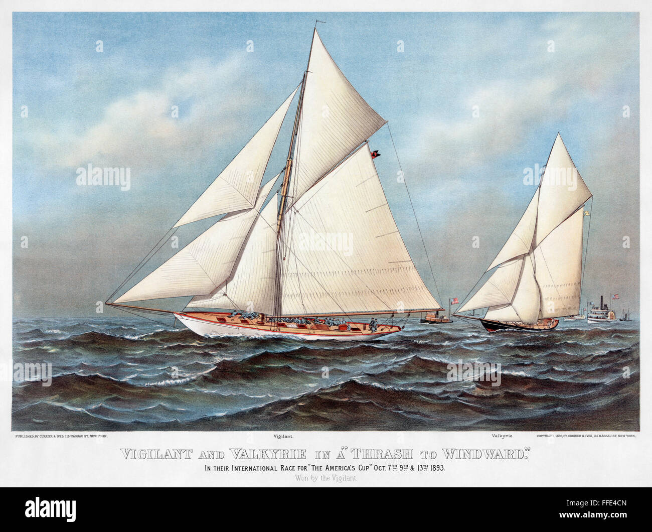 AMERICA'S CUP, 1883. /nThe American winner, 'Vigilant' with the British ...