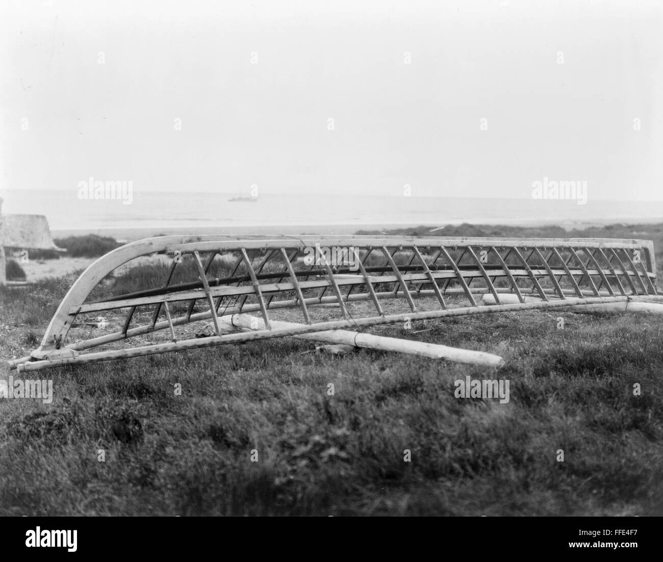 INUIT UMIAK FRAME, c1929. /nFrame of an Inuit umiak boat at Kotzebue ...
