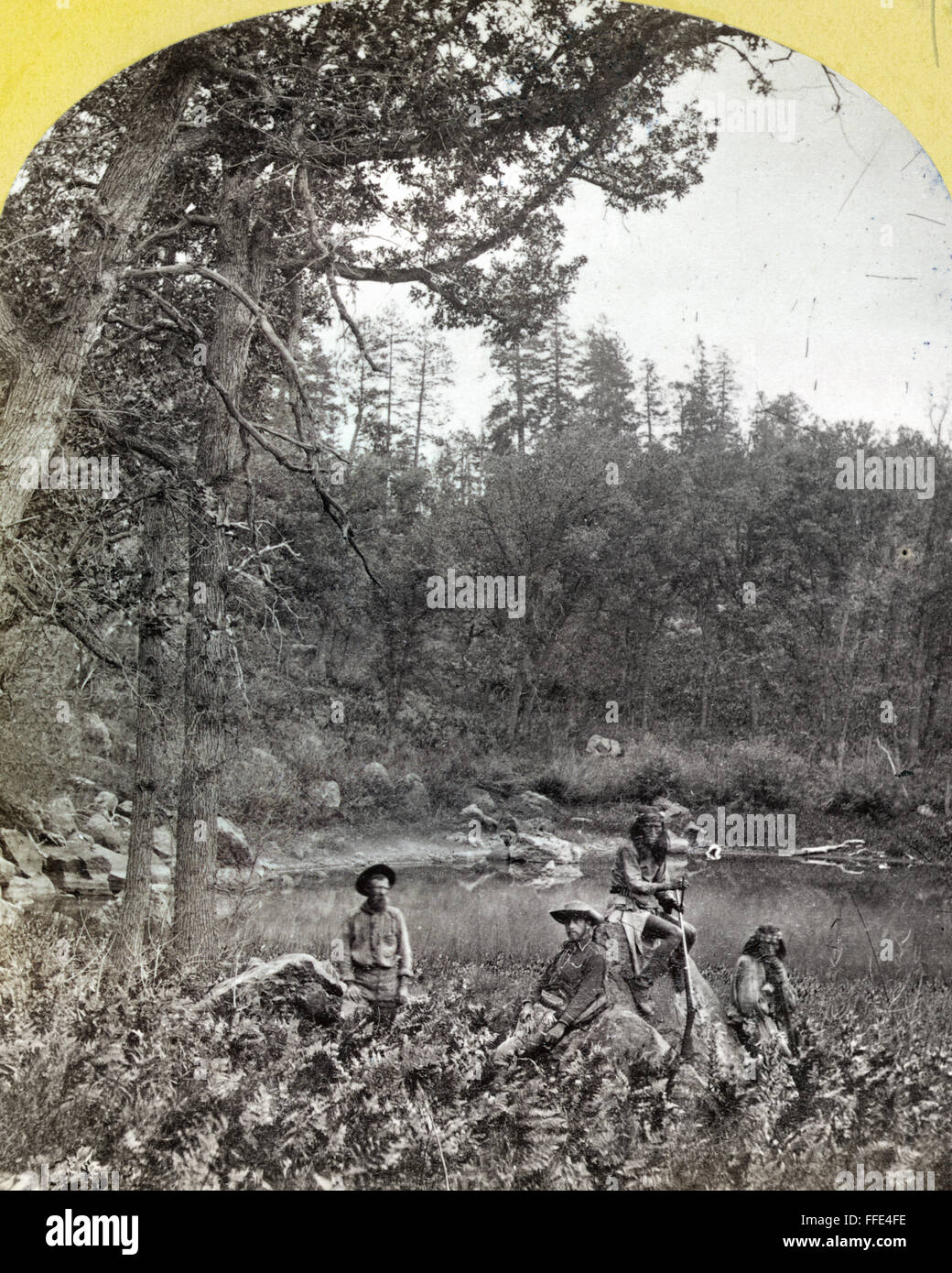 APACHE SCOUTS, 1873. /nA group of Coyotero Apache scouts at Apache Lake ...